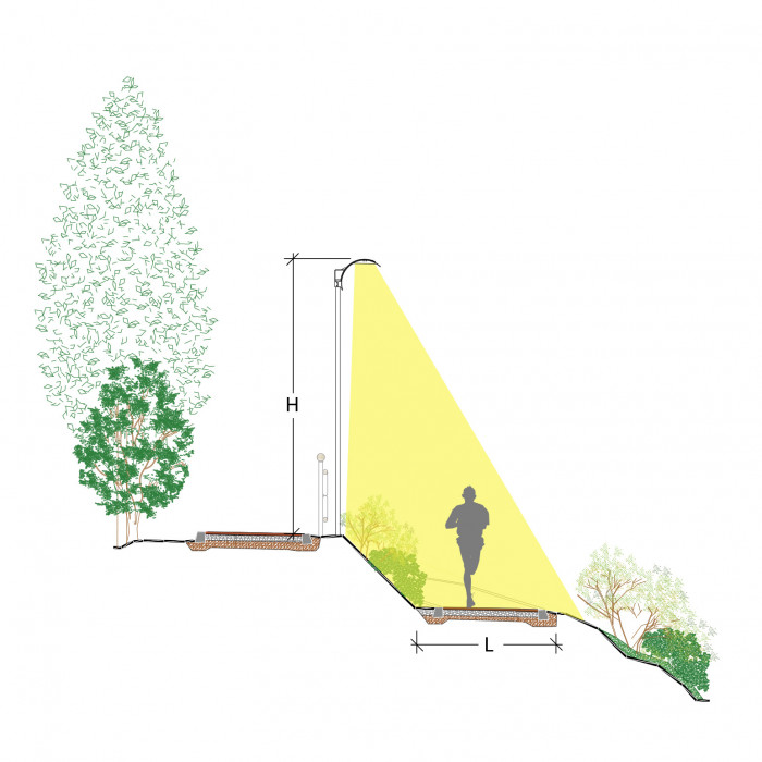 Arc Large Area Pedestrian Lantern Head | Superlux